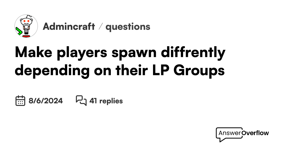 Make players spawn diffrently depending on their LP Groups - Admincraft