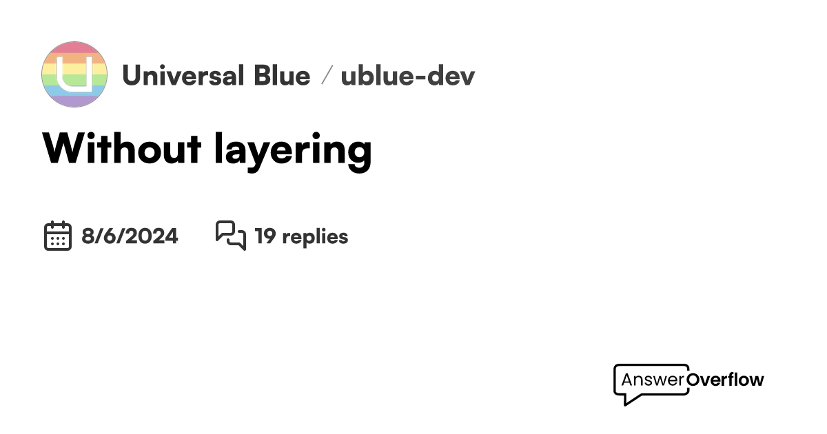 Without layering - Universal Blue