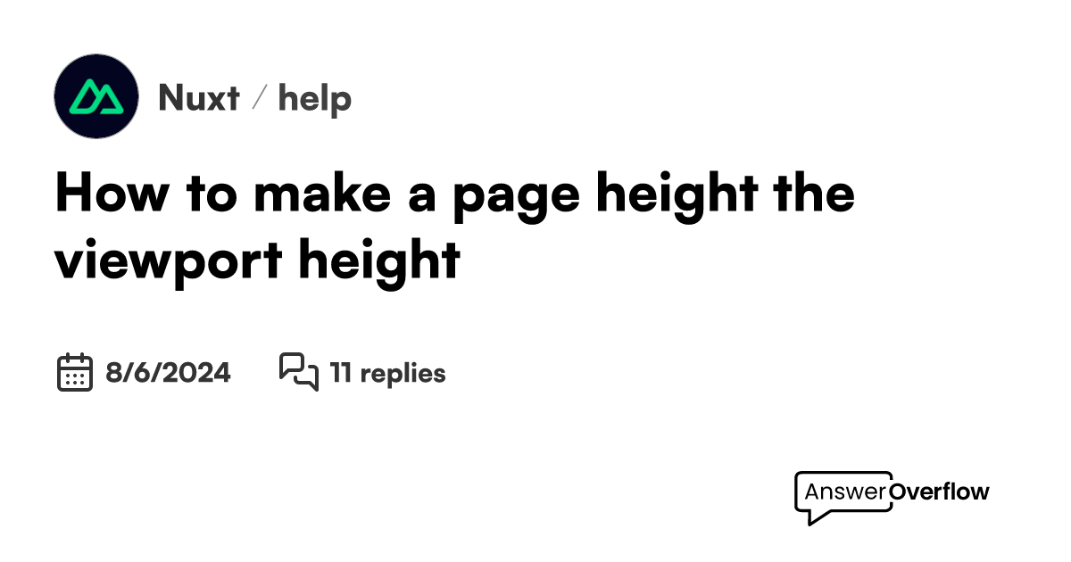 How to make a page height = the viewport height - Nuxt