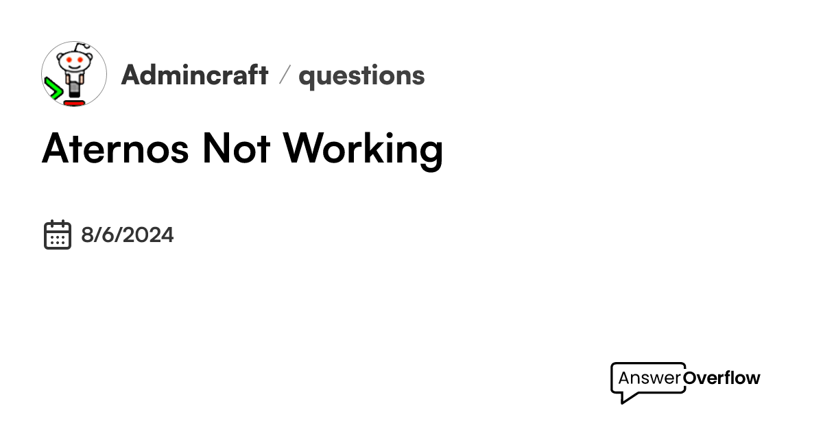 Aternos Not Working - Admincraft