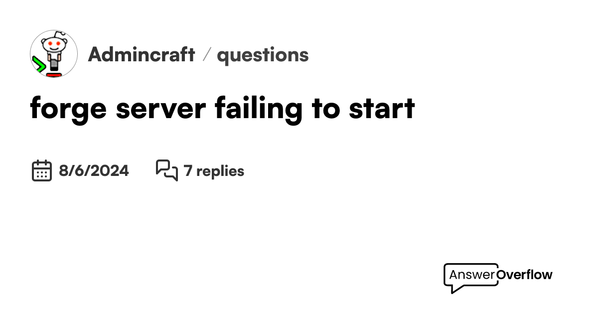 forge server failing to start - Admincraft