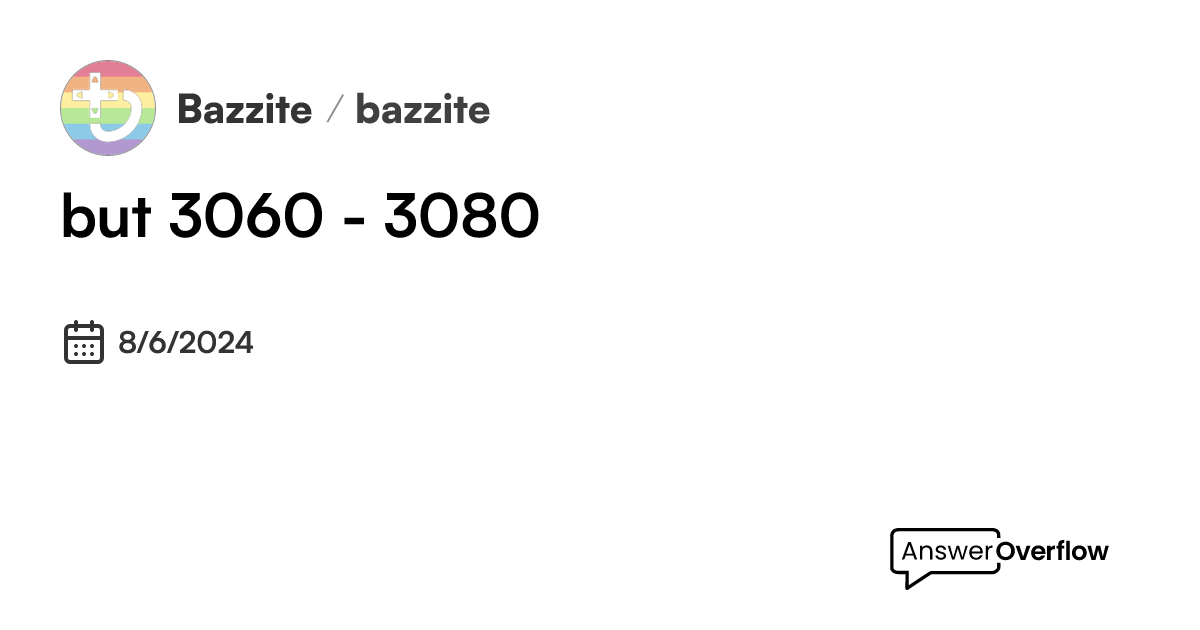 but 3060 -> 3080 - Universal Blue