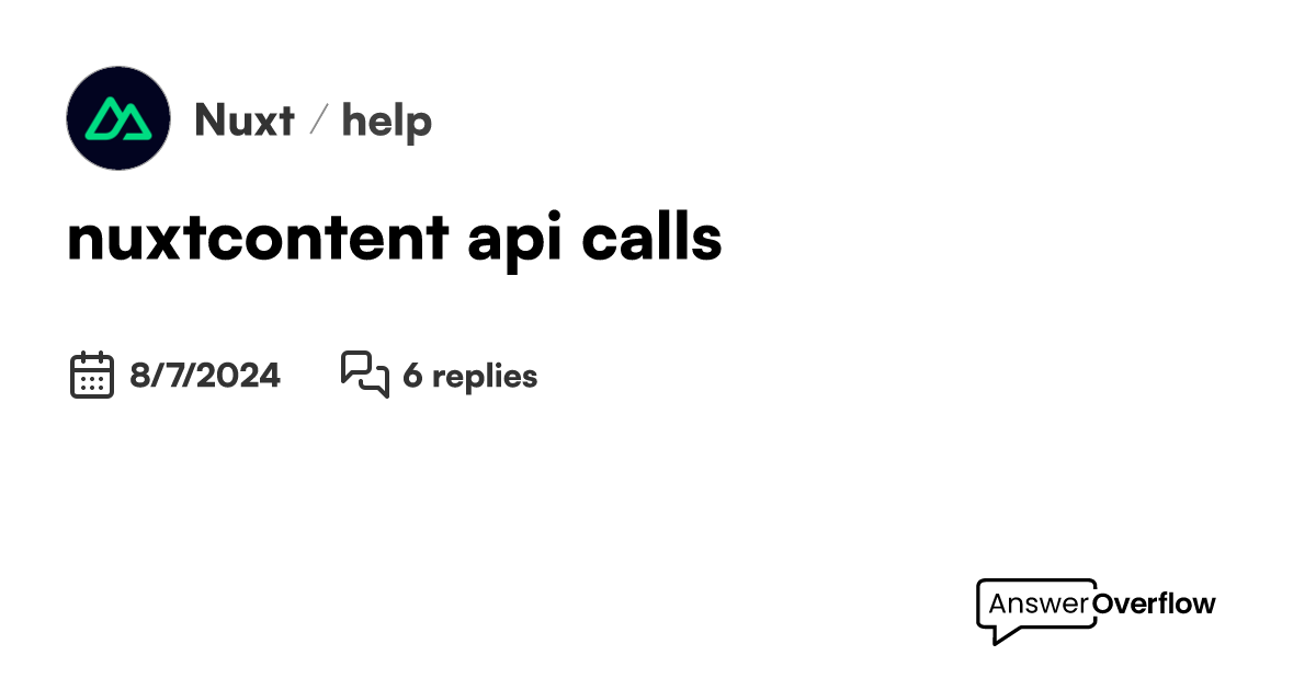 nuxt/content api calls? - Nuxt