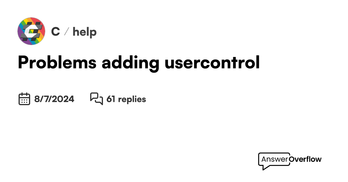 Problems adding usercontrol - C#