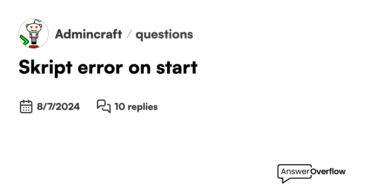 Skript error on start? - Admincraft
