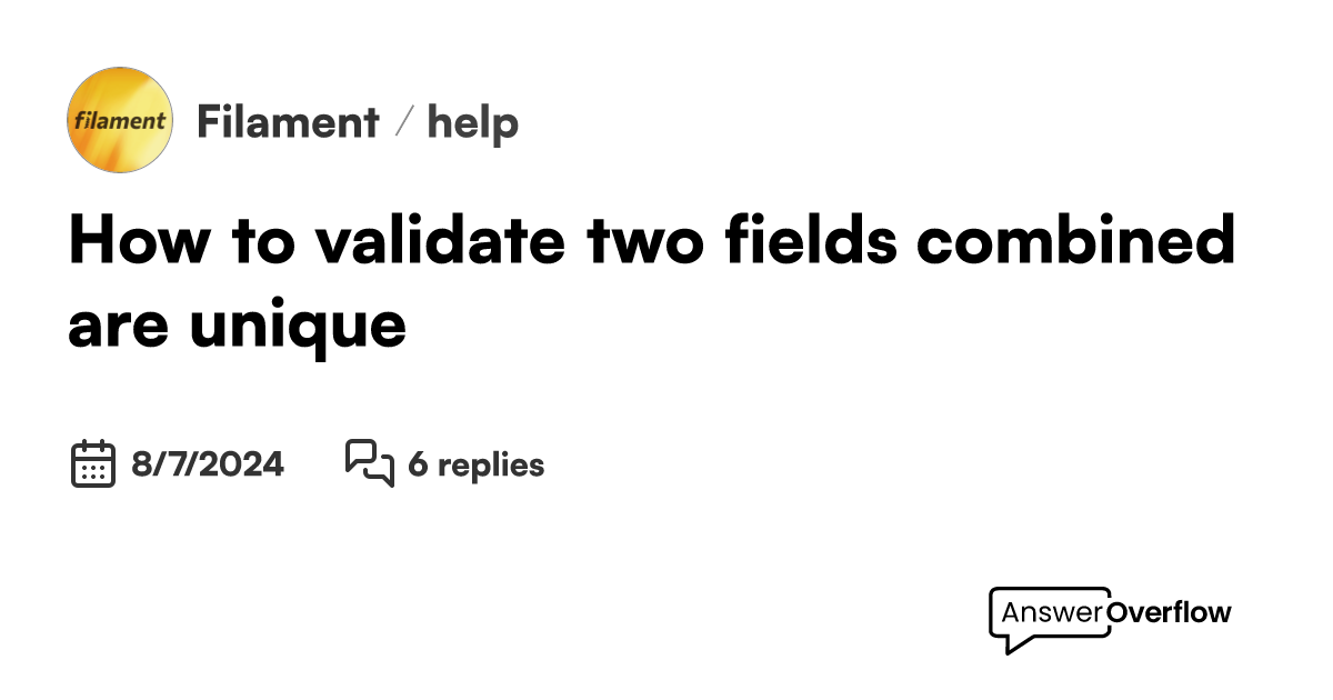 How to validate two fields combined are unique - Filament