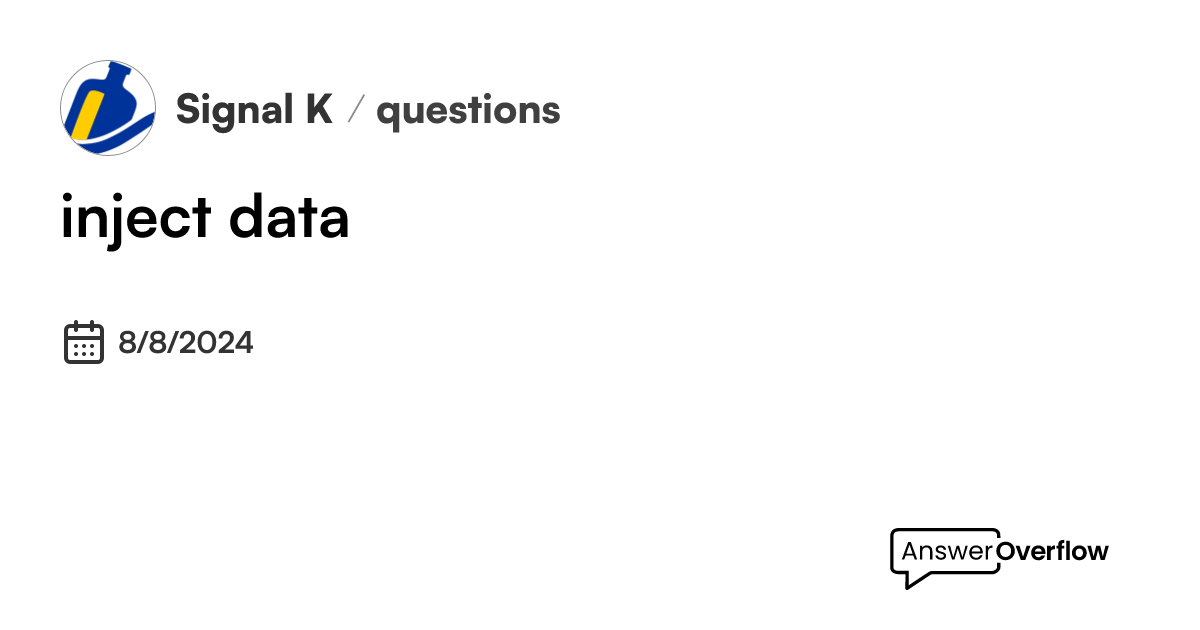 inject data? - Signal K
