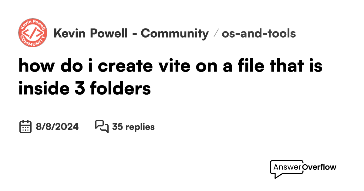 how do i create vite on a file that is inside 3 folders? - Kevin Powell - Community
