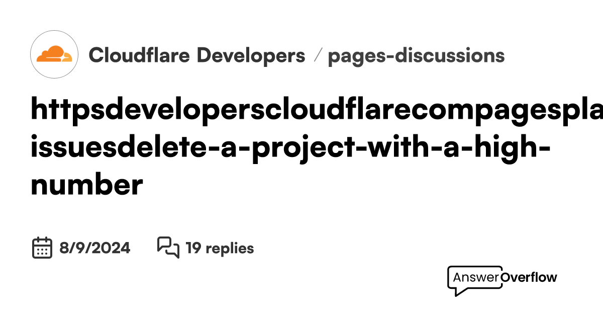 - Cloudflare Developers