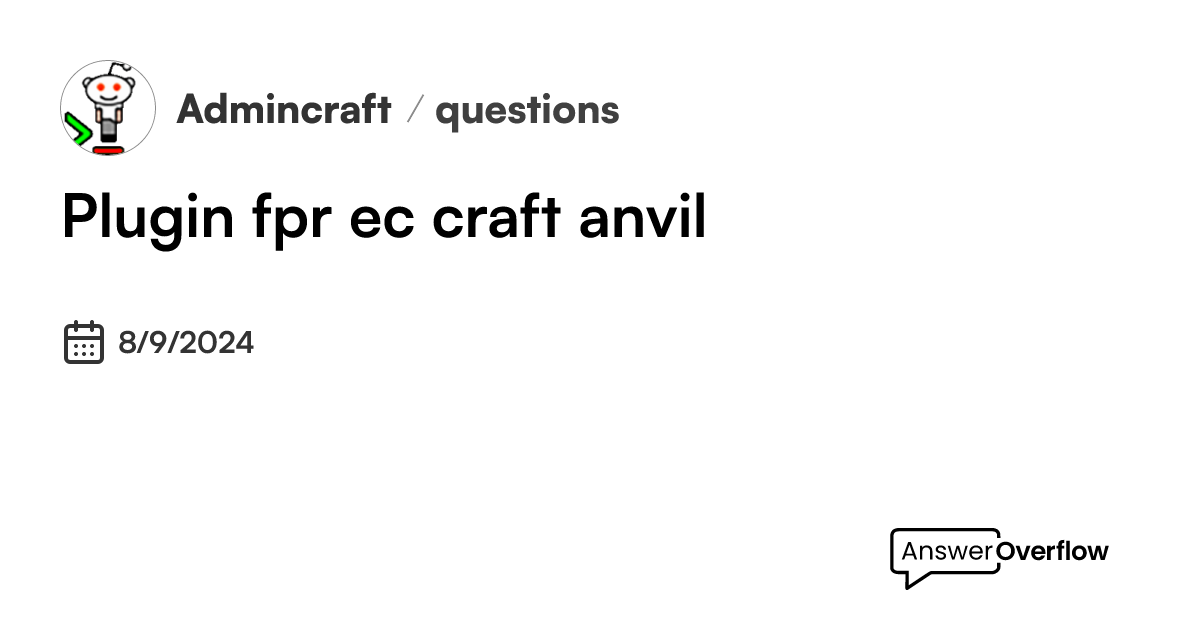 Plugin fpr /ec /craft /anvil ... - Admincraft