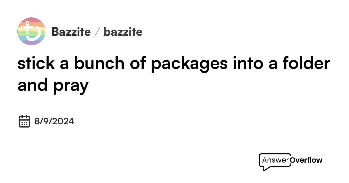 stick a bunch of packages into a folder and pray - Universal Blue