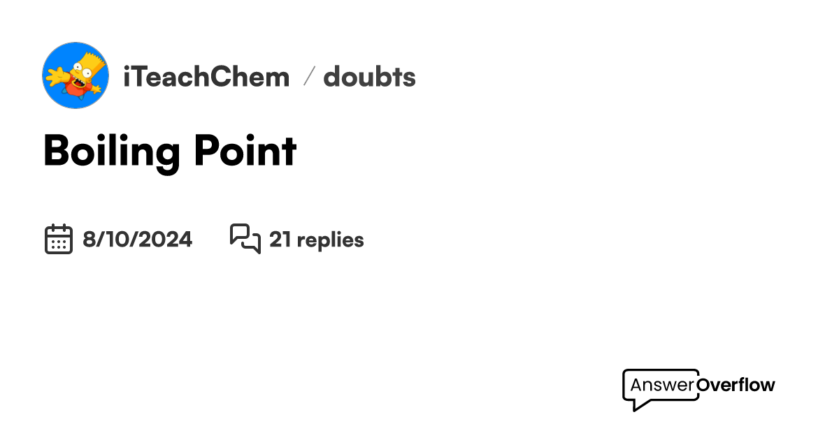 Boiling Point - iTeachChem