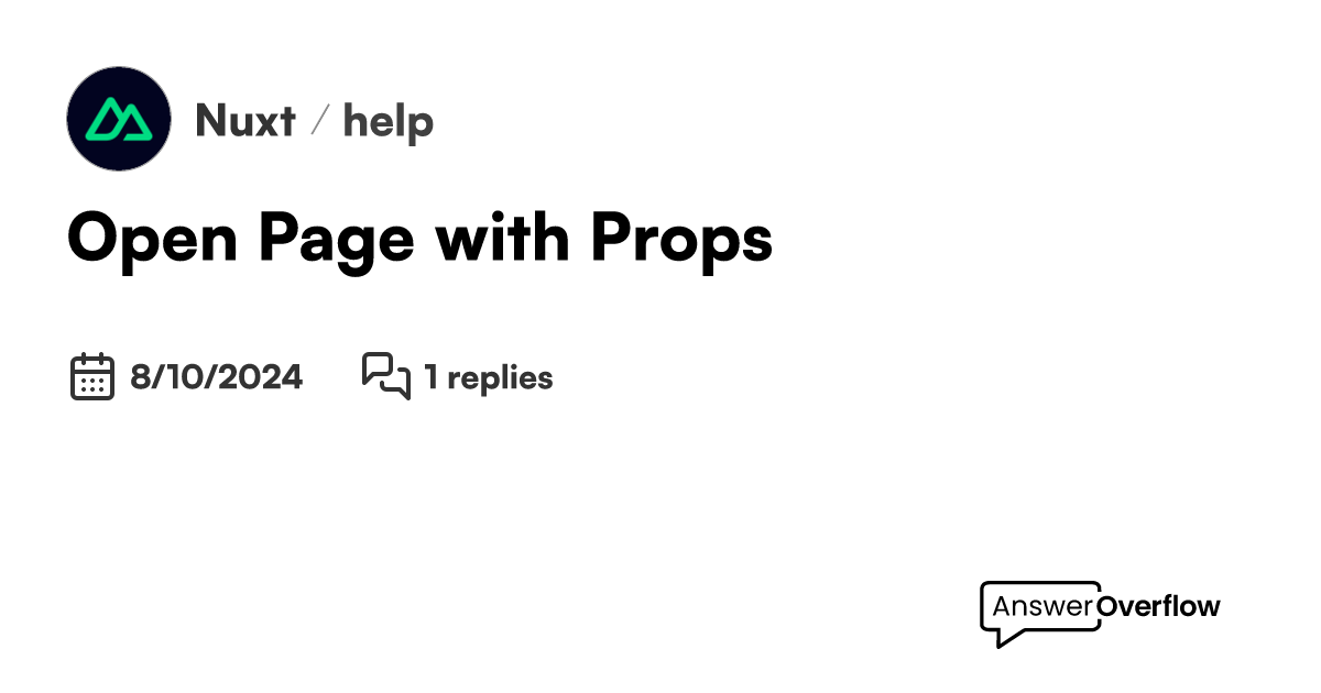 Open Page with Props? - Nuxt