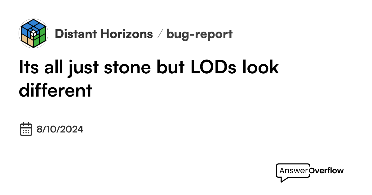 Its all just stone but LODs look different - Distant Horizons