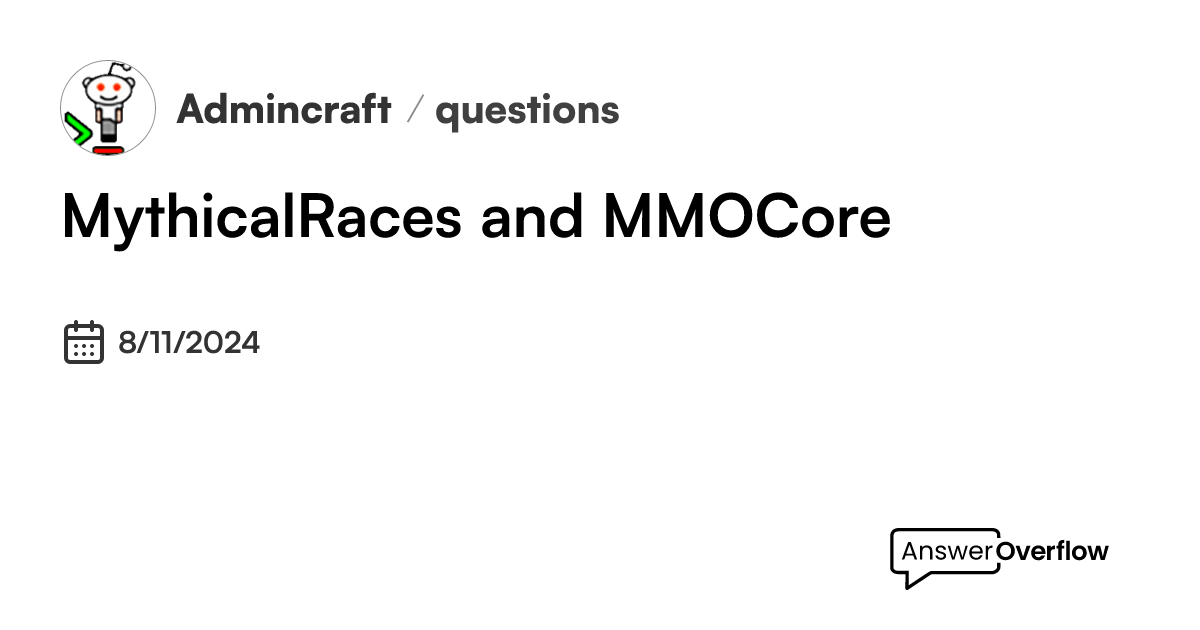 MythicalRaces and MMOCore - Admincraft