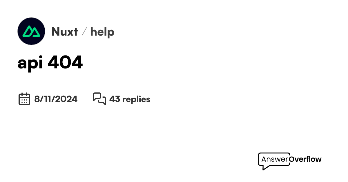 api 404 - Nuxt