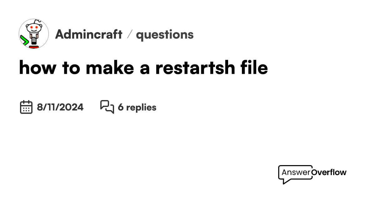how to make a restart.sh file - Admincraft