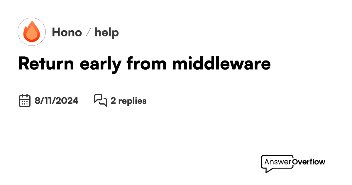 Return early from middleware - Hono