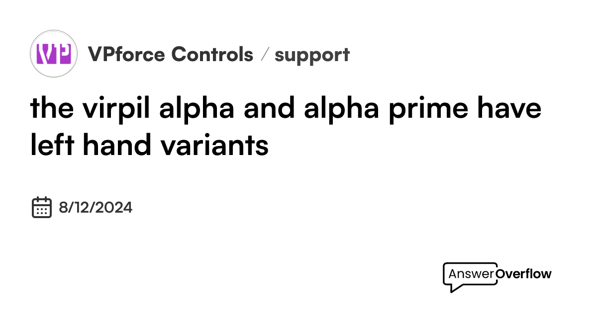 the virpil alpha and alpha prime have left hand variants - VPforce Controls