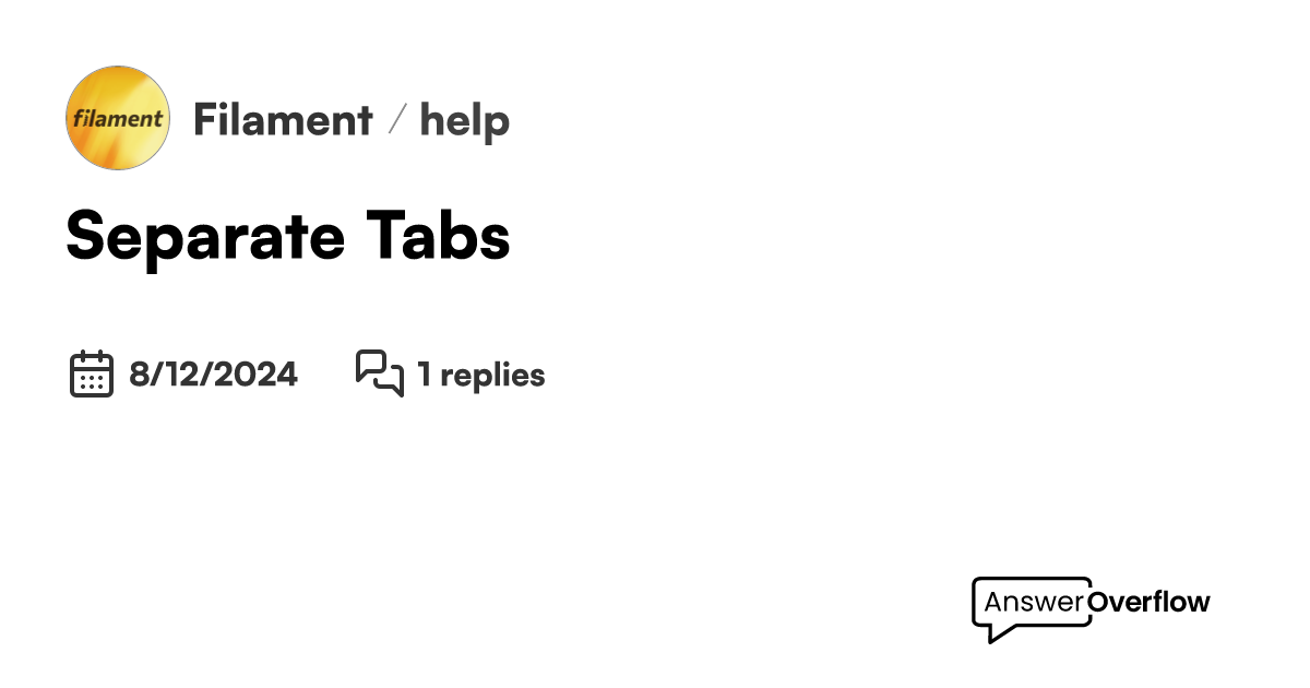 Separate Tabs - Filament