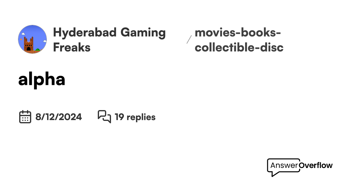 alpha - Hyderabad Gaming Freaks!🎮🇮🇳