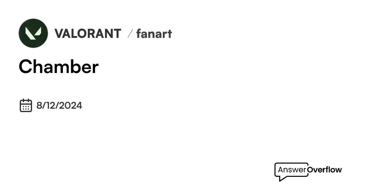 Chamber? - VALORANT