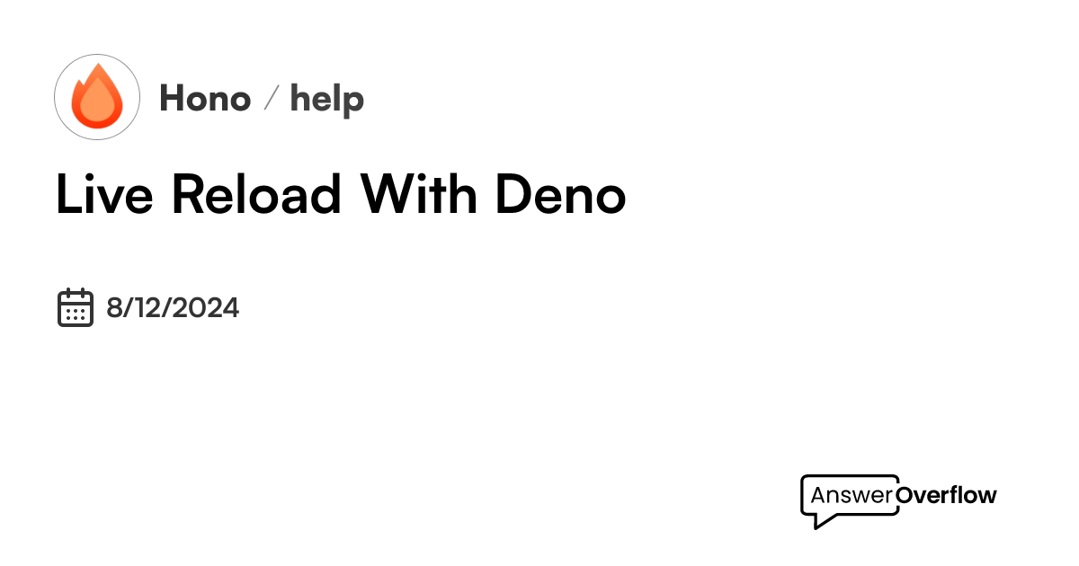 Live Reload With Deno - Hono