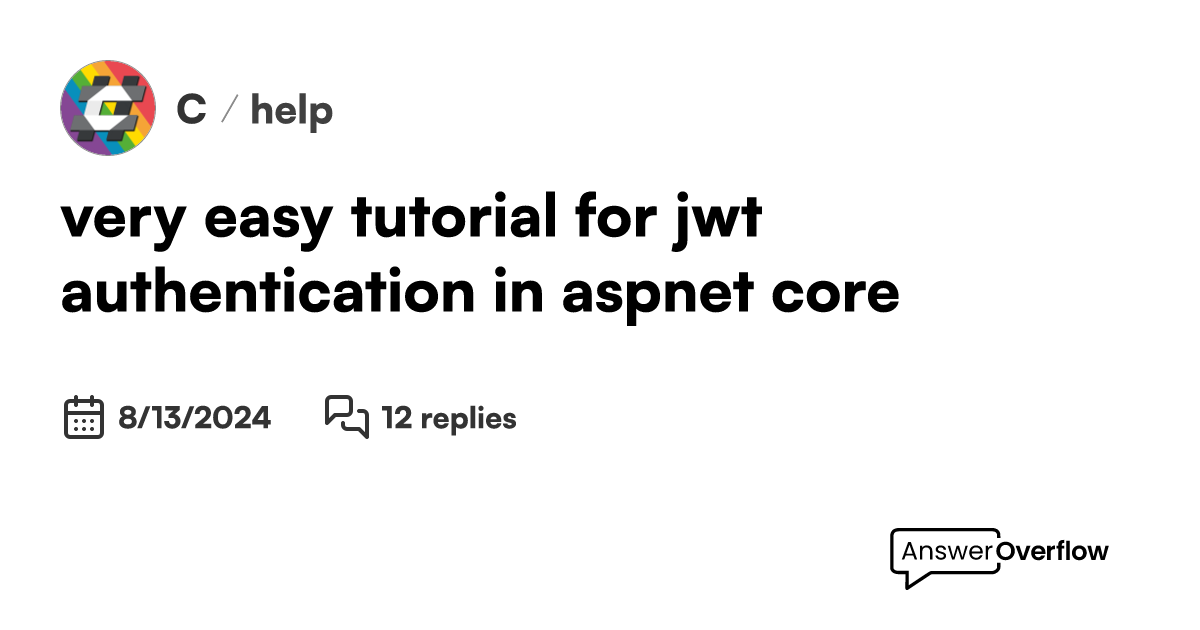 very easy tutorial for jwt authentication in asp.net core - C#