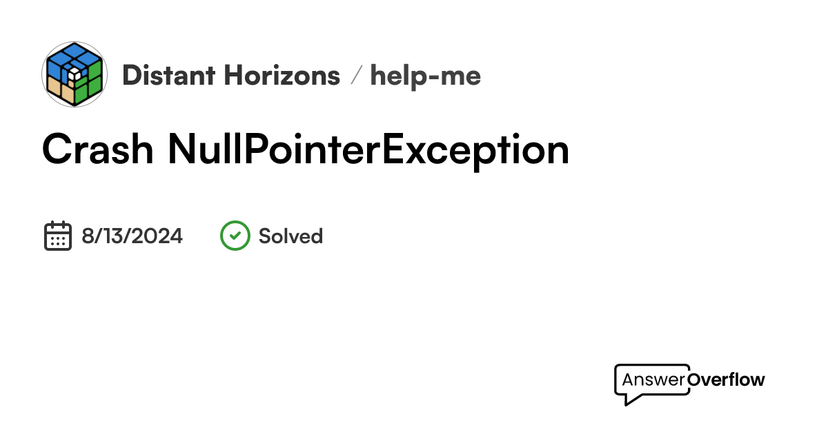 Crash NullPointerException - Distant Horizons