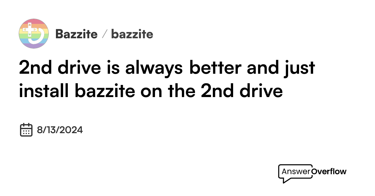 2nd drive is always better, and just install bazzite on the 2nd drive - Universal Blue