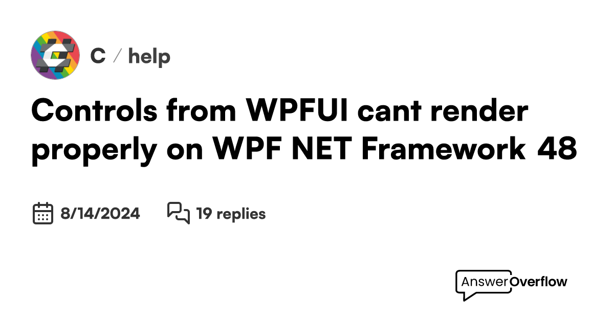 Controls From Wpfui Cant Render Properly On Wpf Net Framework 48 C