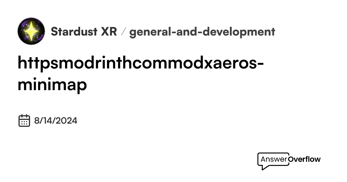 https://modrinth.com/mod/xaeros-minimap - Stardust XR