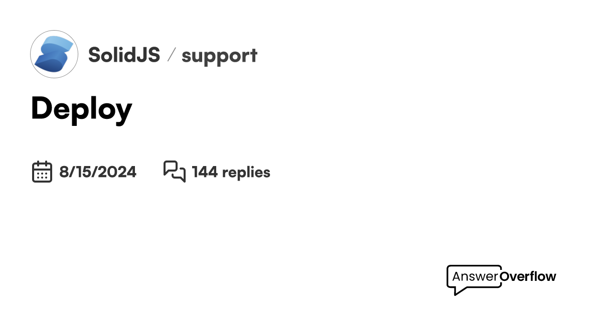Deploy - SolidJS