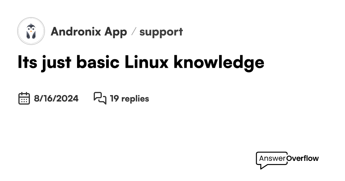 It's just basic Linux knowledge - Andronix App