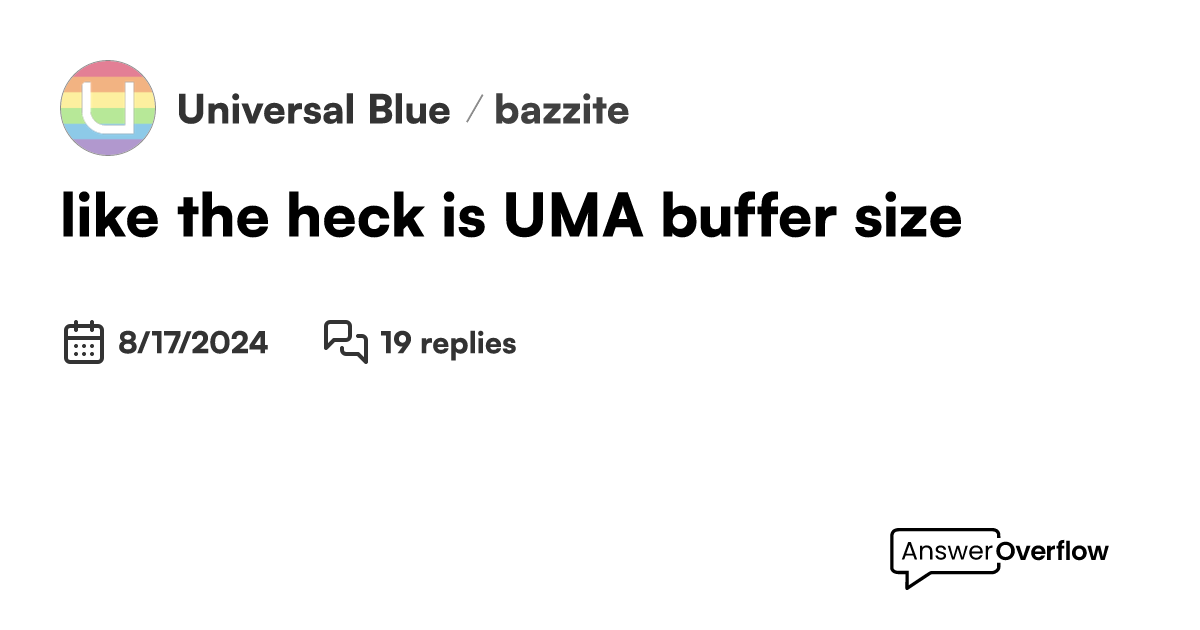 like, the heck is UMA buffer size - Universal Blue