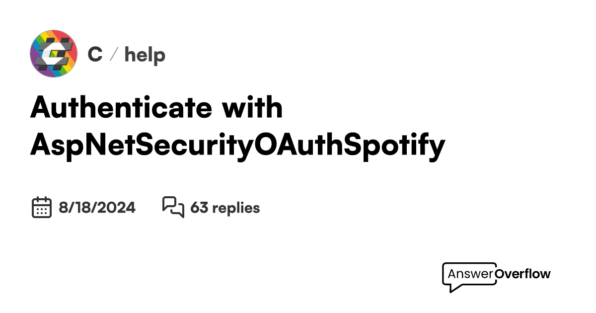 Authenticate with AspNet.Security.OAuth.Spotify - C#