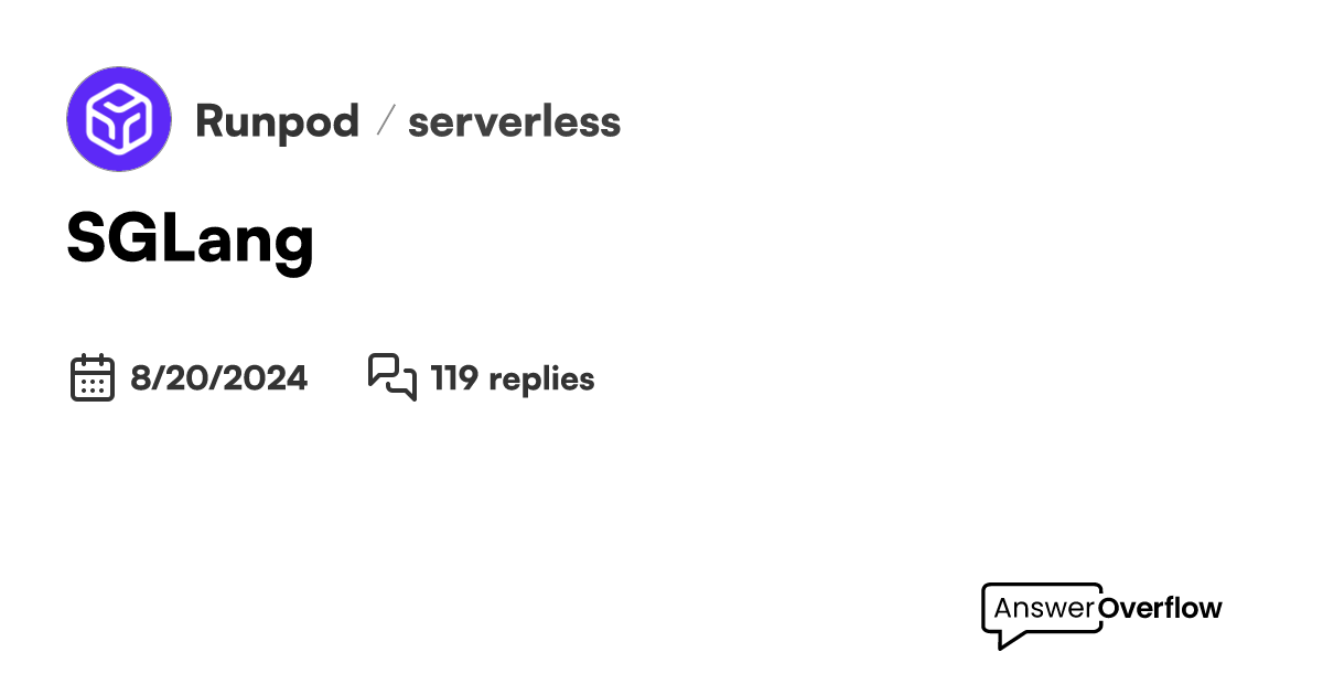 SGLang - Runpod