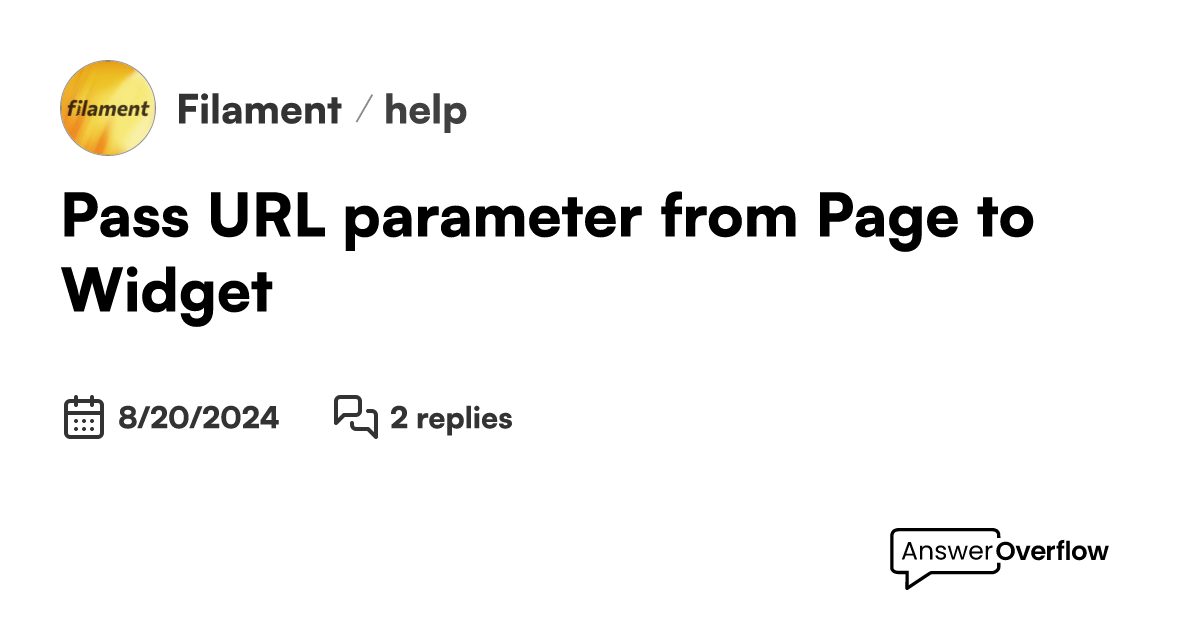Pass URL parameter from Page to Widget - Filament