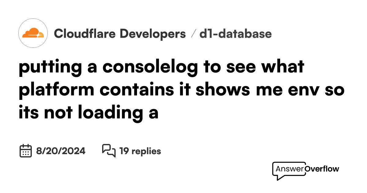 putting a console.log to see what platform contains it shows me `env: {},`... so it's not ...