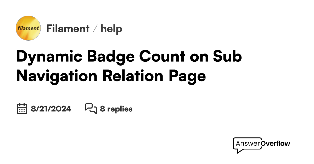 Dynamic Badge Count on Sub Navigation Relation Page - Filament