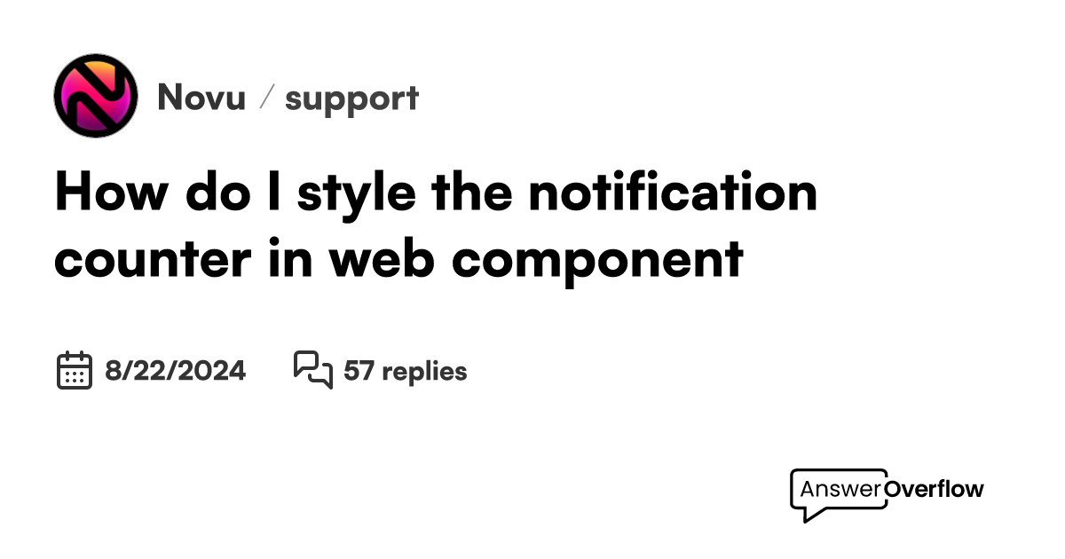 How do I style the notification counter in web component? - Novu
