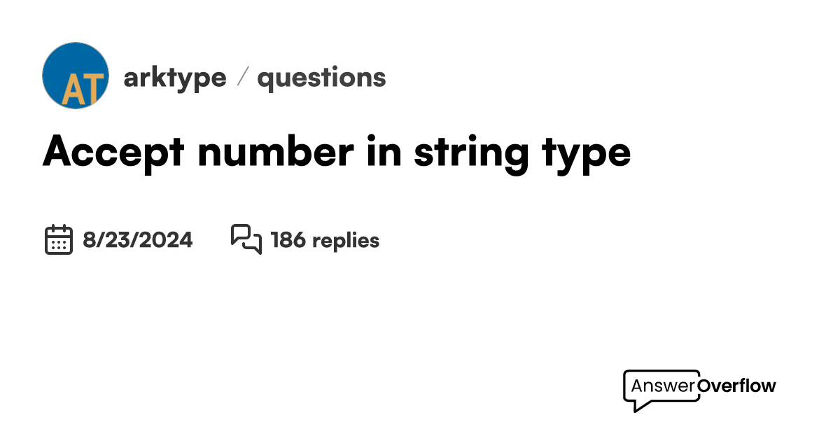 Accept number in string type - arktype