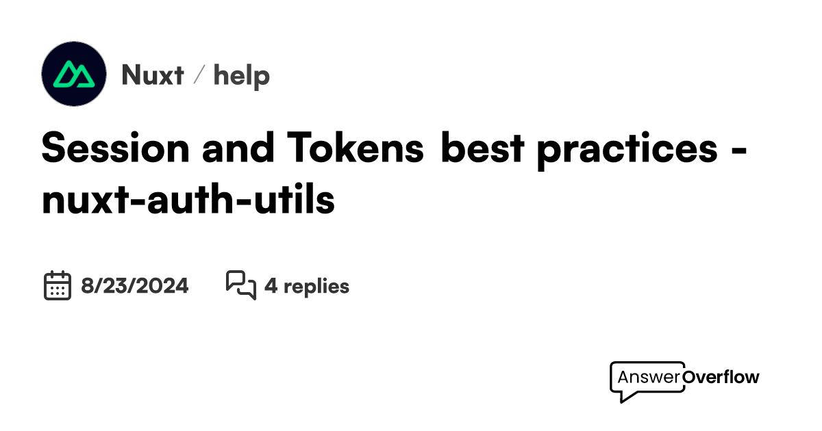 Session and Tokens best practices - nuxt-auth-utils - Nuxt