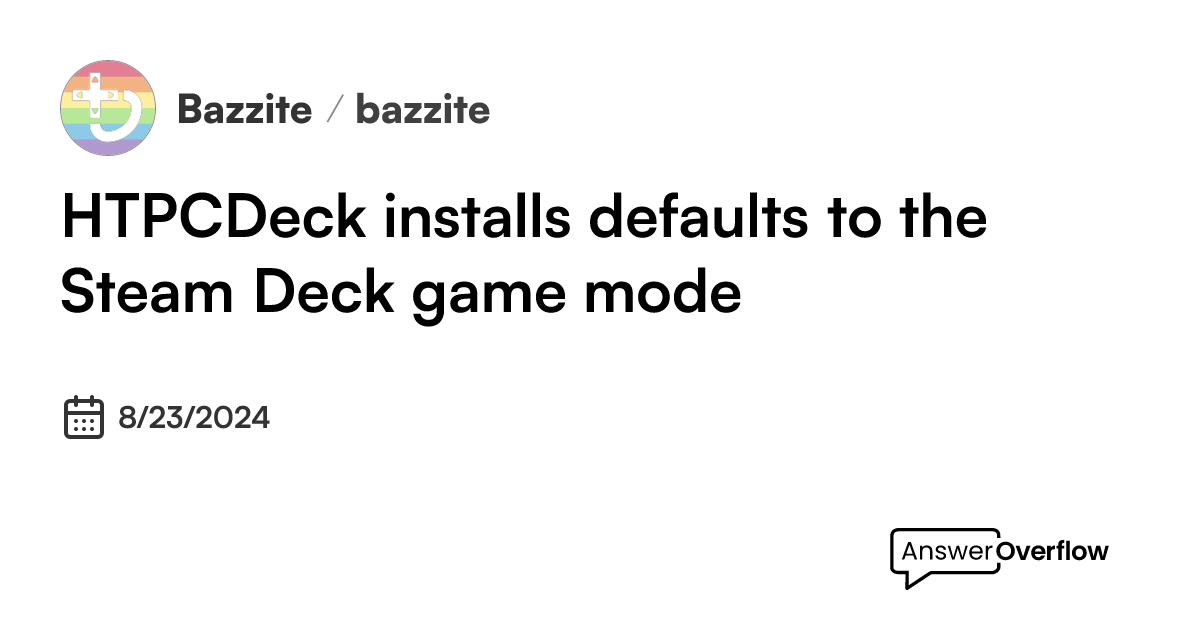 HTPC/Deck installs & defaults to the Steam Deck game mode - Universal Blue