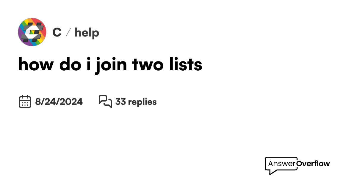 how do i join two lists? - C#