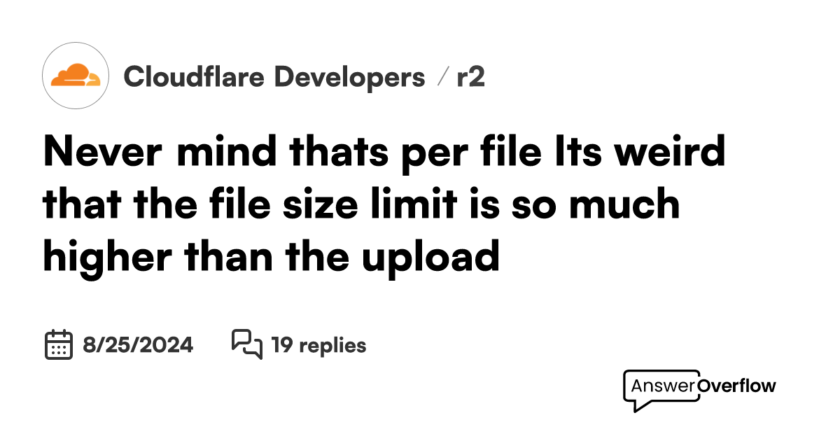 Never mind, that's per file. It's weird that the file size limit is so much higher than the ...