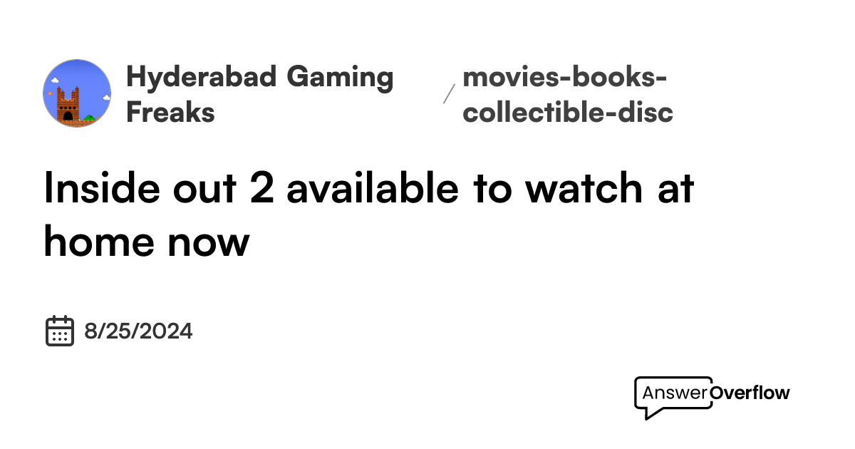 Inside out 2 available to watch at home now - Hyderabad Gaming Freaks!🎮🇮🇳