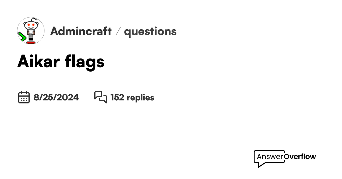 Aikar flags - Admincraft