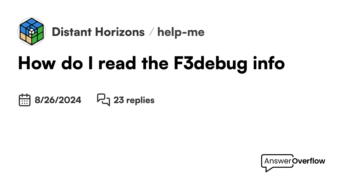 How do I read the F3/debug info? - Distant Horizons