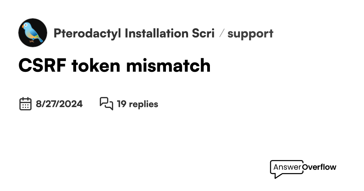 CSRF token mismatch. - Pterodactyl Installation Script